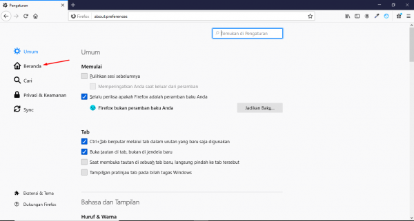 Cara Setting Default Halaman Awal Browser - Coba Ngoding